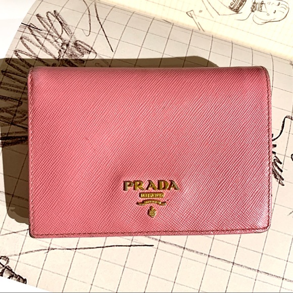 Prada | Bags | Authentic Prada Milano Pink Wallet | Poshmark